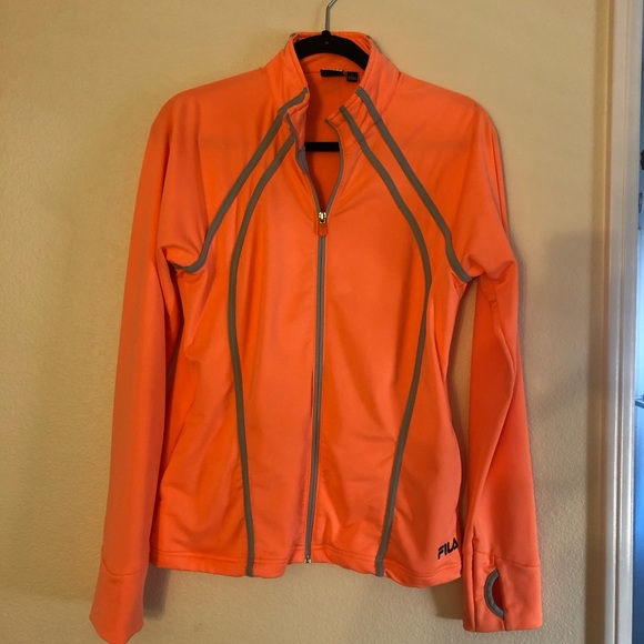 Fila | Jackets & Coats | Neon Orange Fila Exercise Jacket | Poshmark